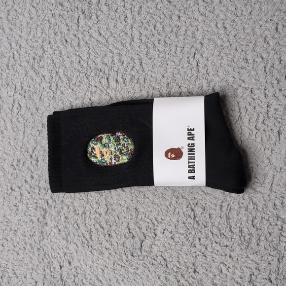 Bape | Underwear & Socks | Bape Crew Socks Embroidered Ape Head Mens ...